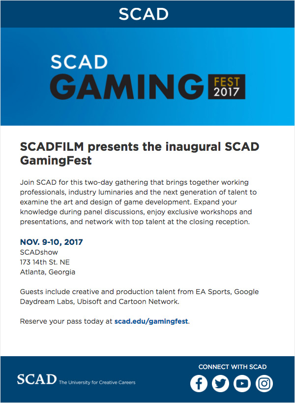 SCADFILM presents SCAD GamingFest – Fans & Transformative Works