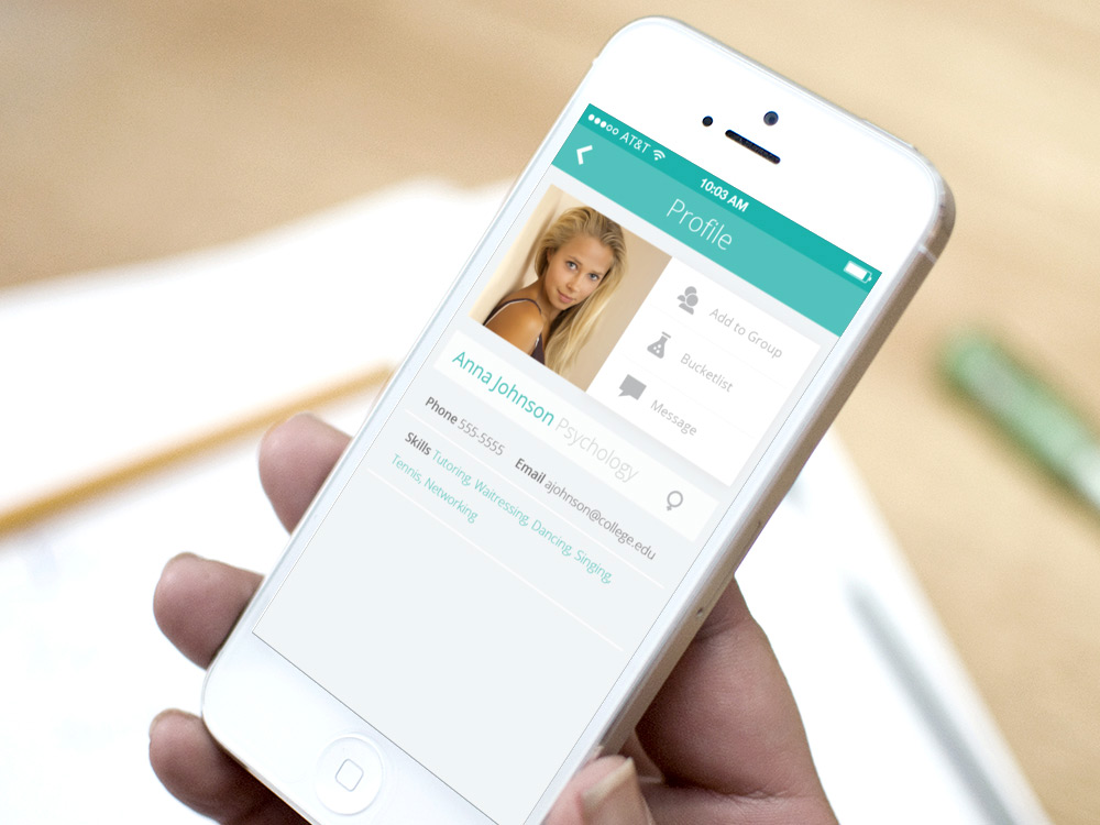 101 App - Profile screen | SCAD.edu